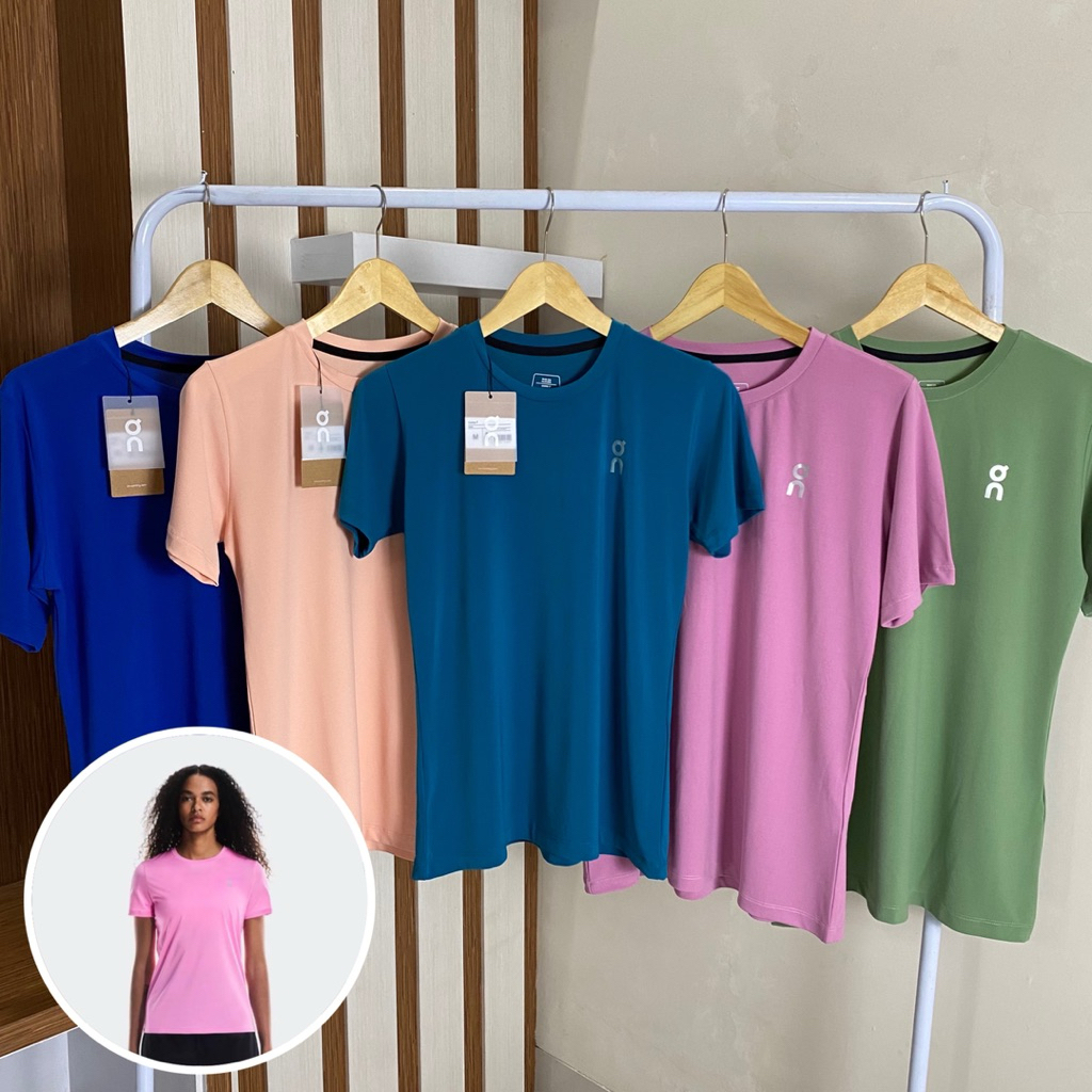 Jual Baju Olahraga Wanita Running Gym Run 0n 0cloud Basic T-Shirt ...