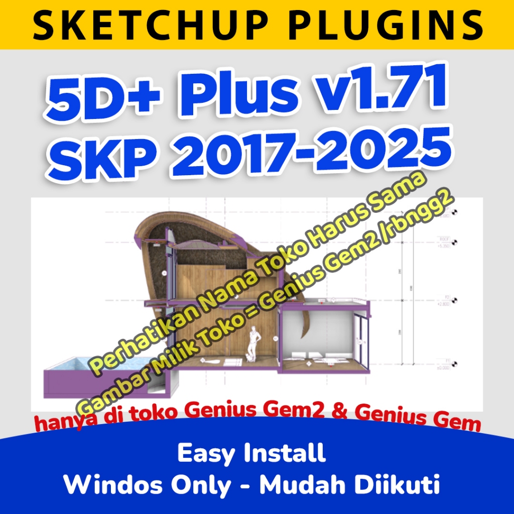 Jual 5D+ Plus Sketchup Plugins | Shopee Indonesia