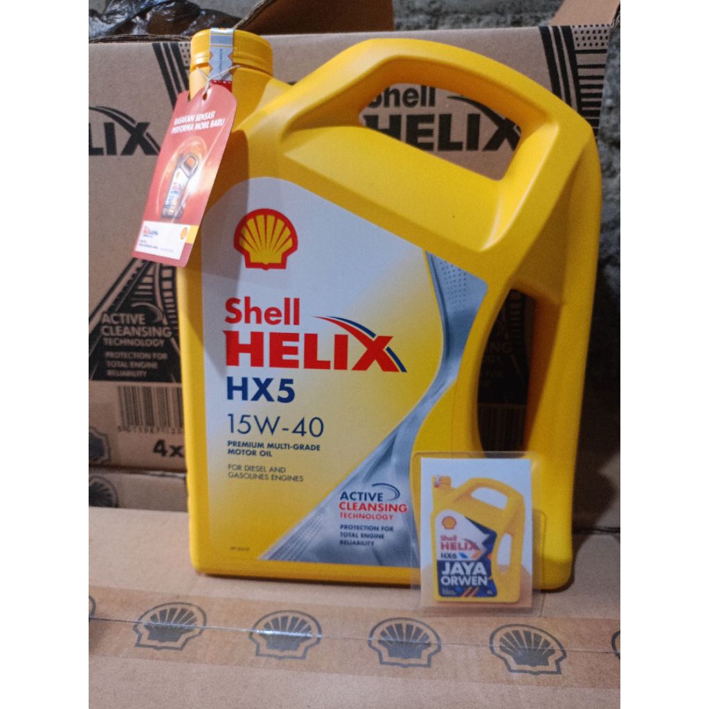 Jual OLI SHELL HX5 15-40 4L ORIGINAL BARCODE | Shopee Indonesia