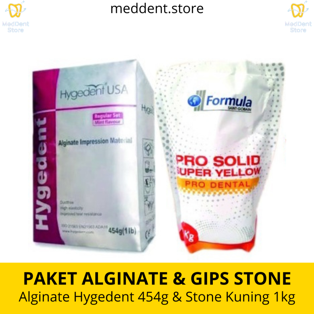 Jual Paket Alginate Hygedent Regular Set 454g & Gips Stone Kuning Pro ...