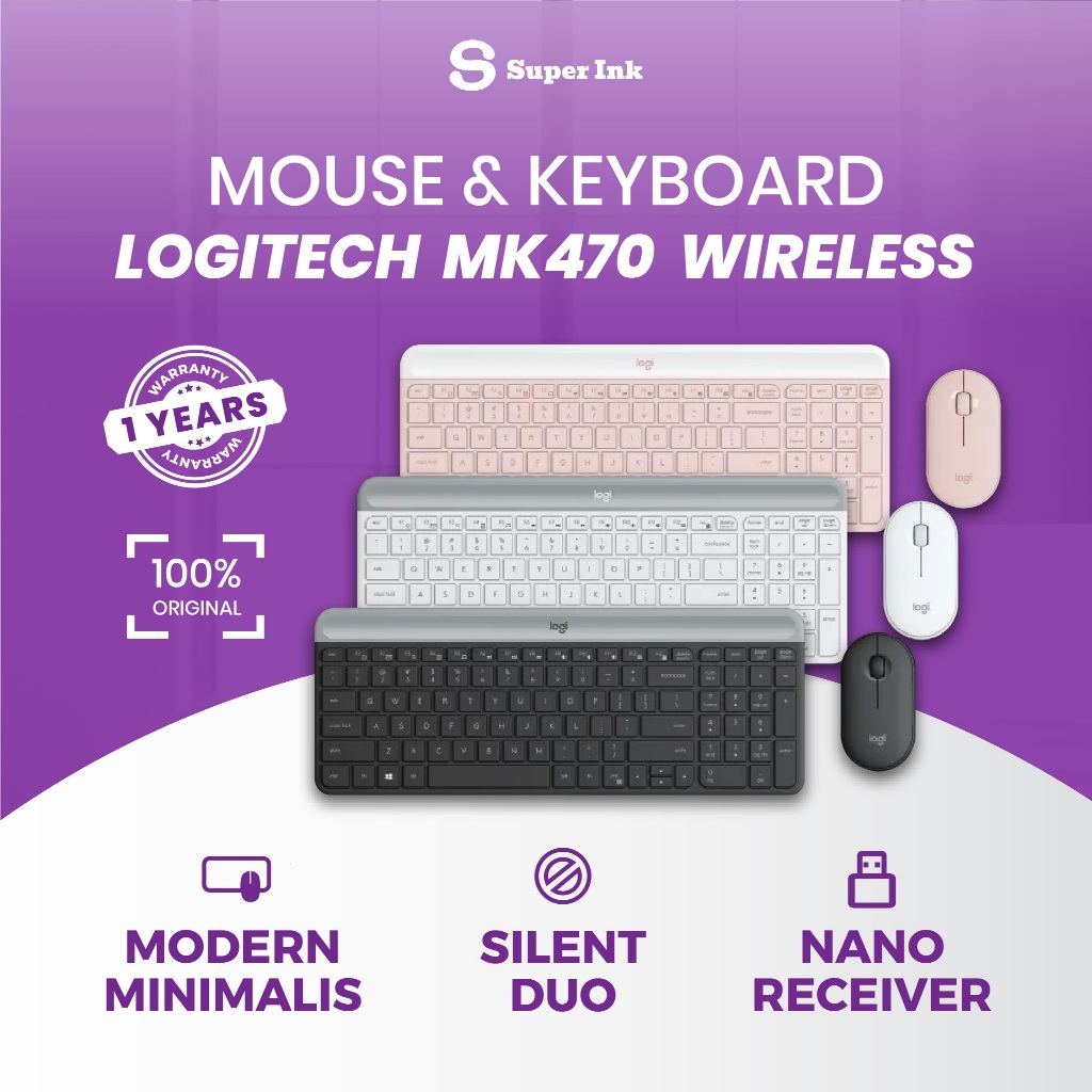 Jual Combo Logitech MK470 Wireless Original – Keyboard Mouse Wireless ...
