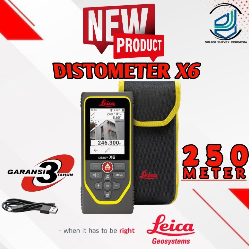 Jual Leica Disto X6/Leica Distometer X6/Meteran laser Digital 250 M ...