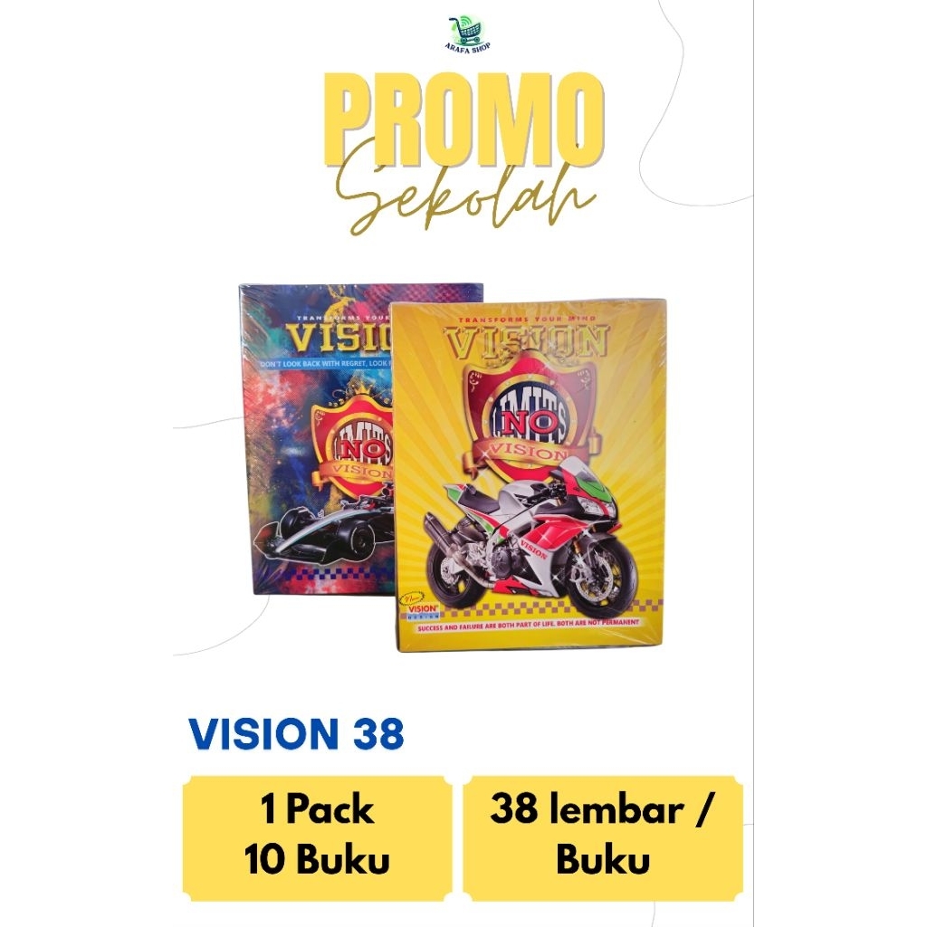 Jual Buku Tulis VISION 38 Lembar - 1 Pack isi 10 Buku | Shopee Indonesia
