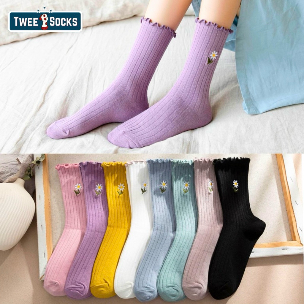 Jual Twee Socks - Cute Warm Flowers I Kaos Kaki Korea Wanita Simple ...