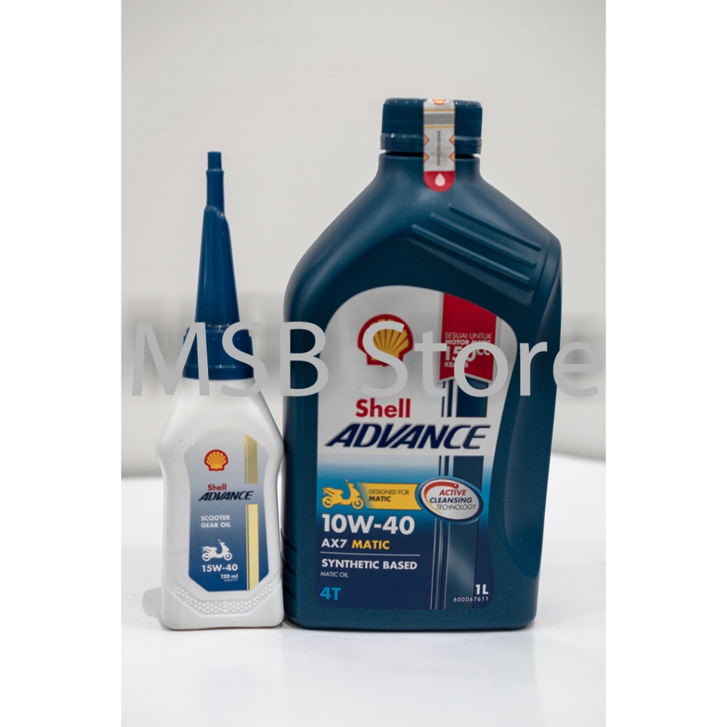 Jual OLI MOTOR MATIC SHELL ADVANCE AX7 1 LITER (MAXI) DAN OLI GARDAN ...