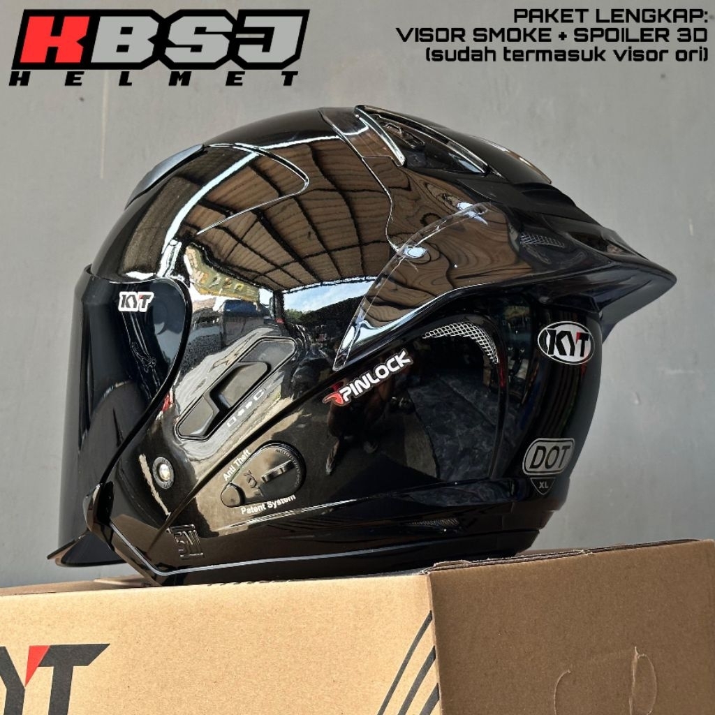 Jual KYT GALAXY FLAT R BLACK GLOSY ORIGINAL PAKET | Shopee Indonesia