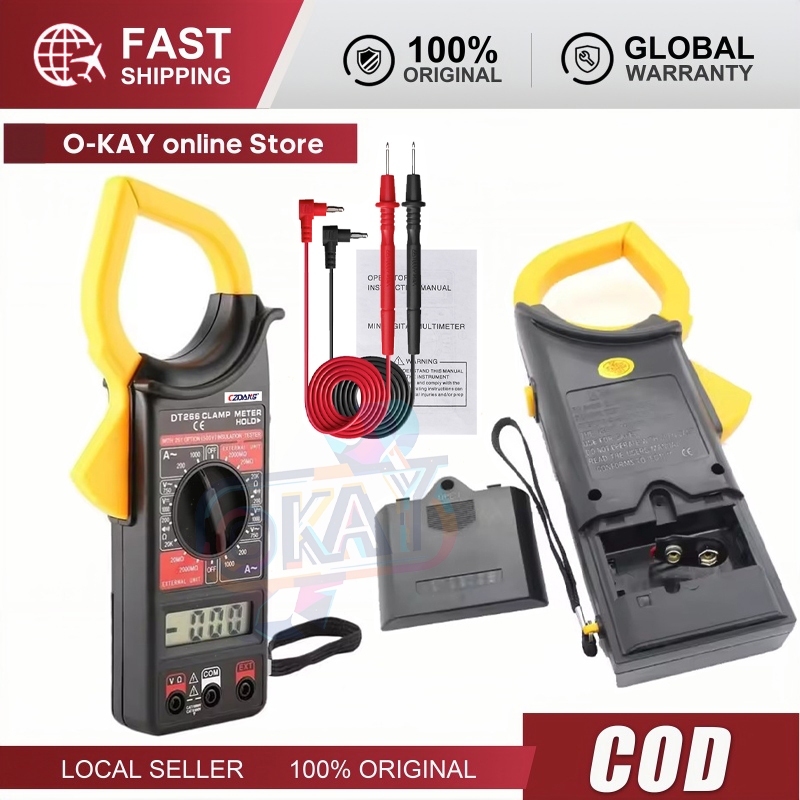 Jual Multimeter Tang Ampere DT-266 1000A - Digital Clamp Meter, Pengukur Kabel Tegangan Listrik ...