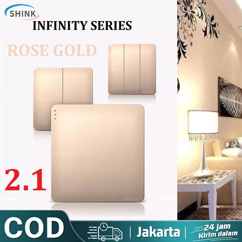Jual SHINK Infinity Gold /Stop Kontak/Saklar Lampu/ Sakelar / Cetekan ...