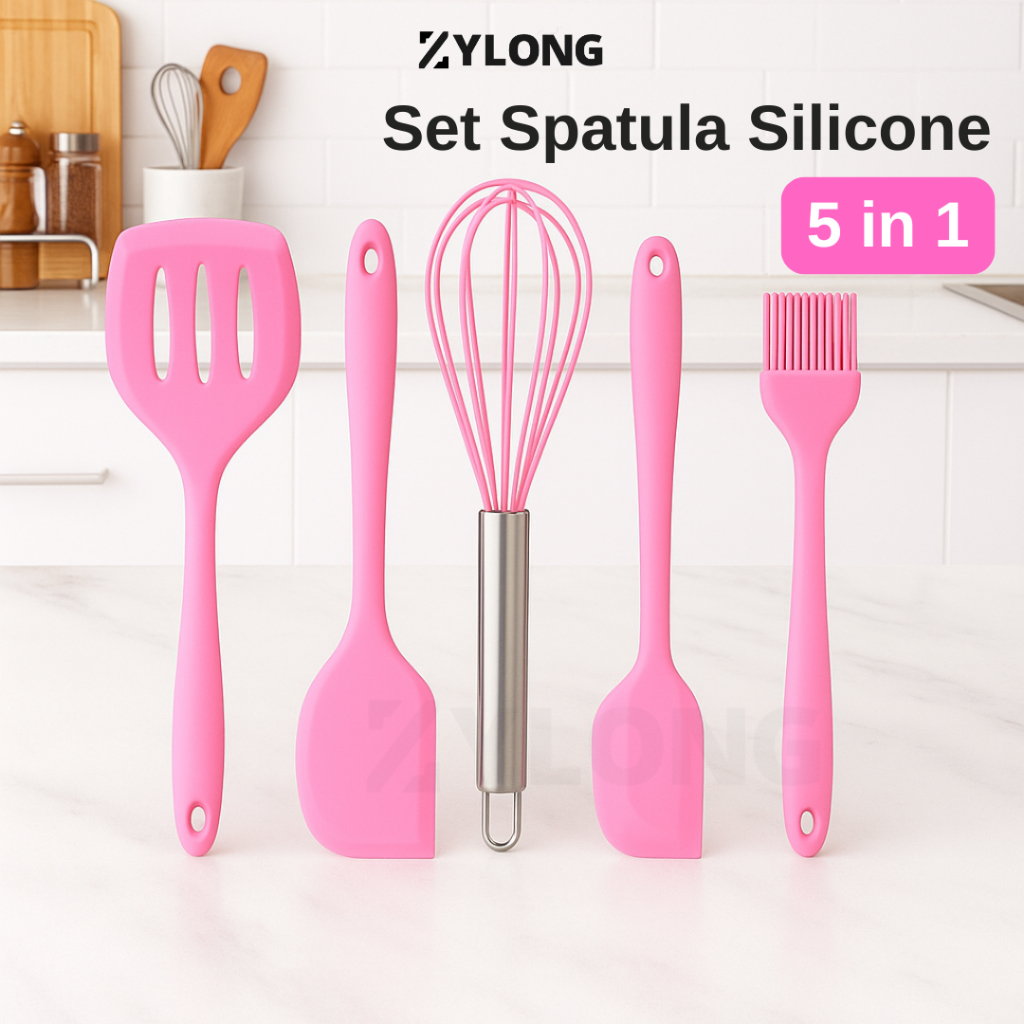 Jual Set Spatula Silikon Lengkap 5 in 1 – Aman Food Grade Anti Lengket ...