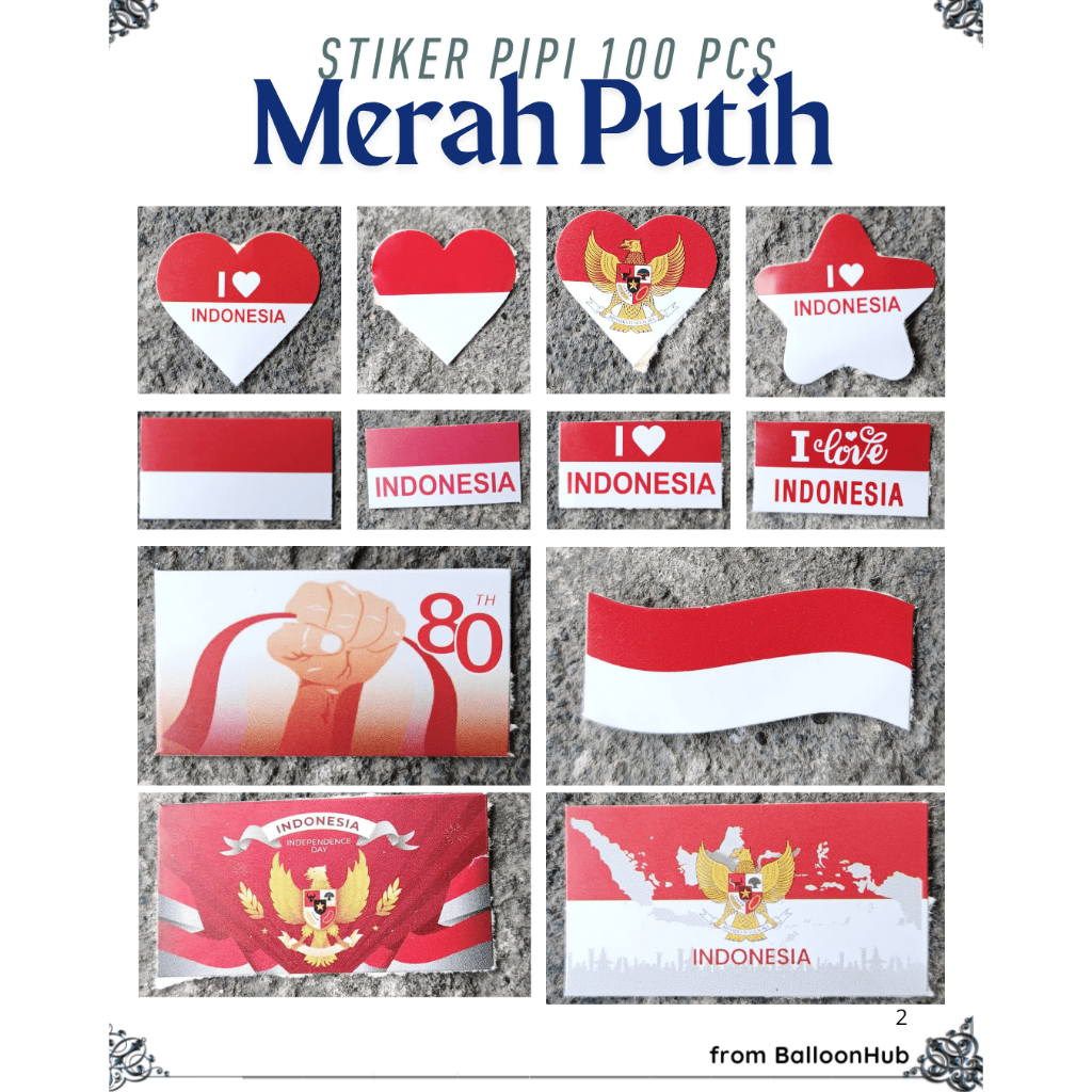 Jual [100 pcs] STICKER / STIKER PIPI BENDERA MERAH PUTIH 17 AGUSTUSAN ...