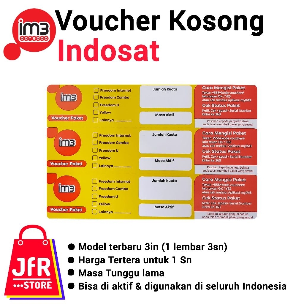 Jual VOUCHER KOSONG IM3 INDOSAT | Shopee Indonesia