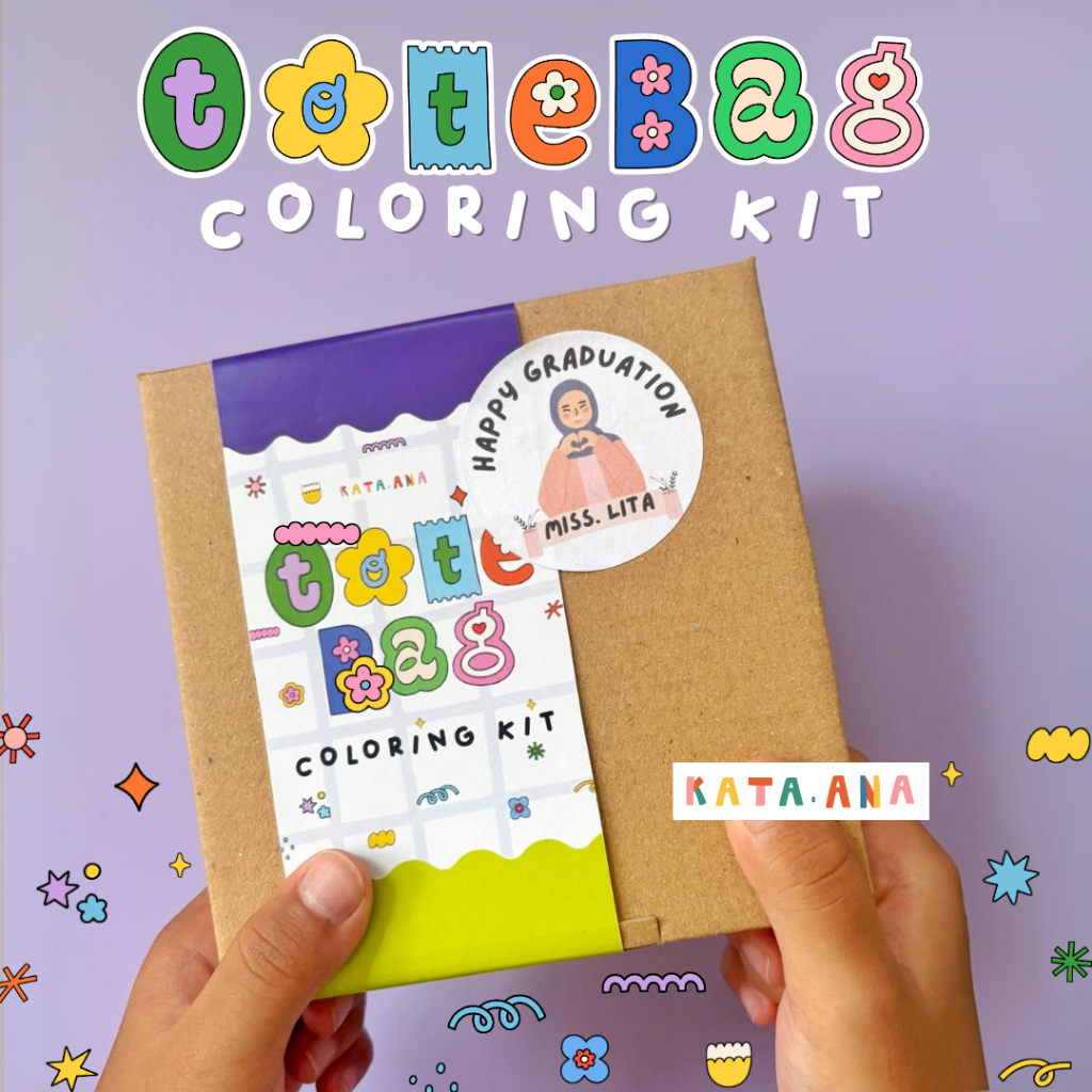 Jual [FREE STICKER] TOTE IN THE BOX | TOTE BAG COLORING KIT | PAKET ...