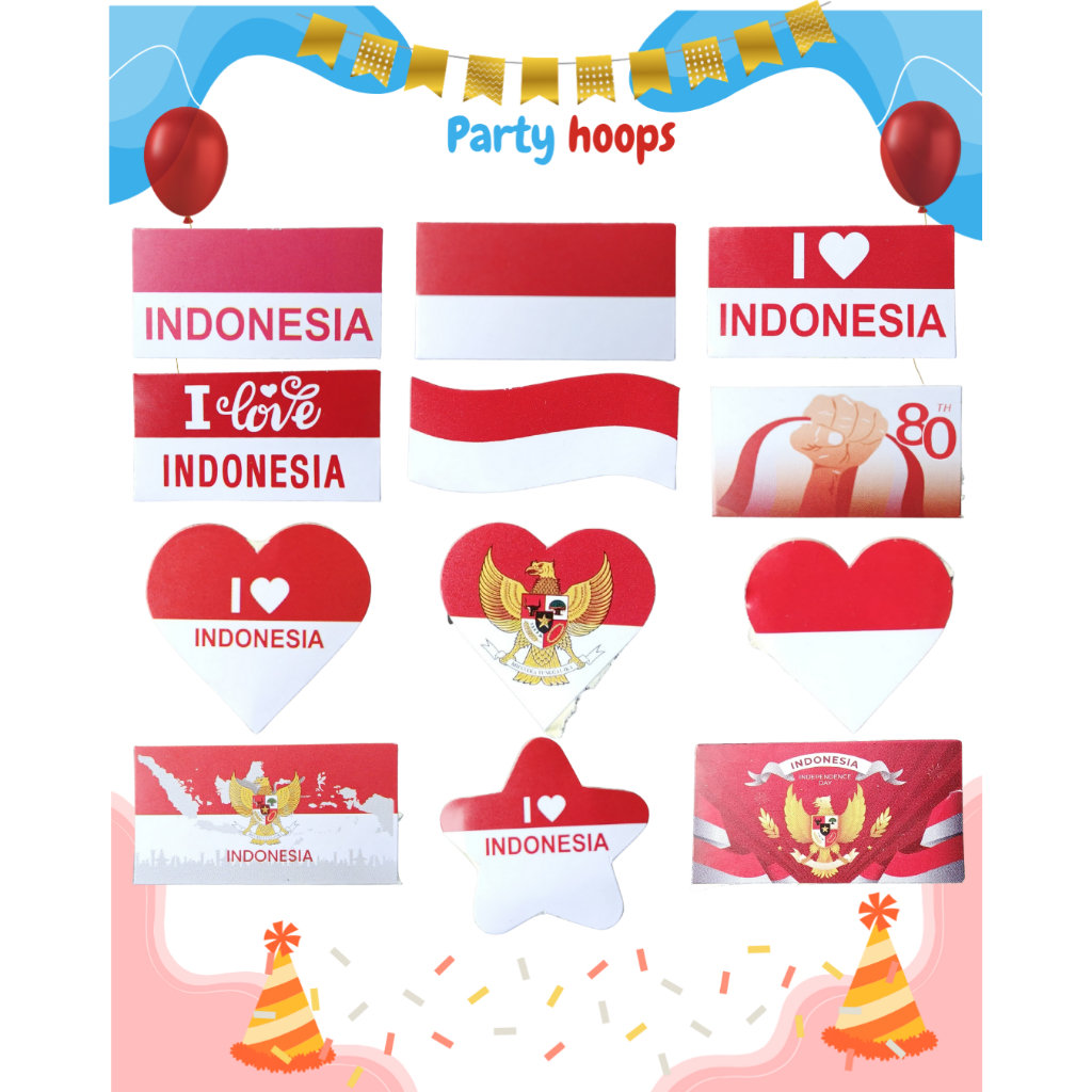 Jual Sticker Stiker Pipi Bendera Indonesia Isi 100pcs - Stiker Pipi ...