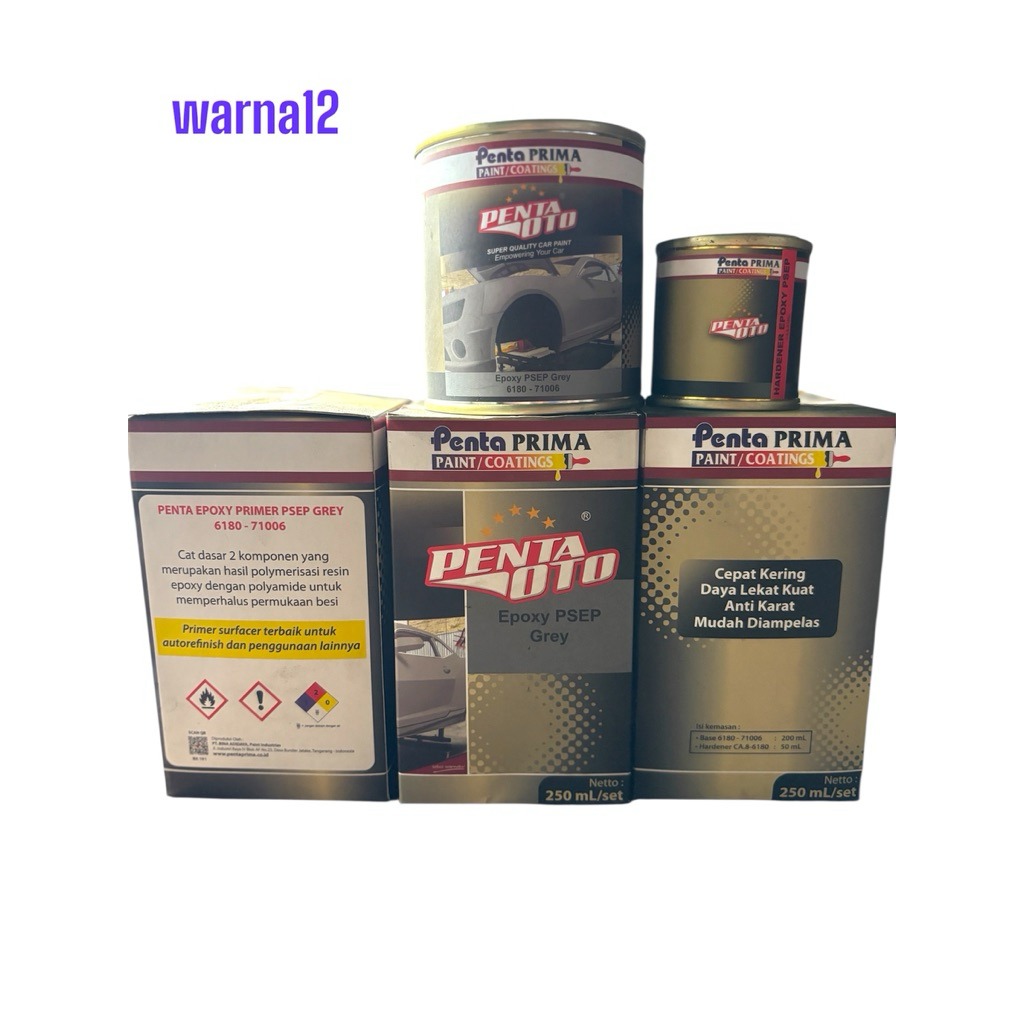 Jual cat Epoxy primer pesp grey penta oto 250ml set | Shopee Indonesia