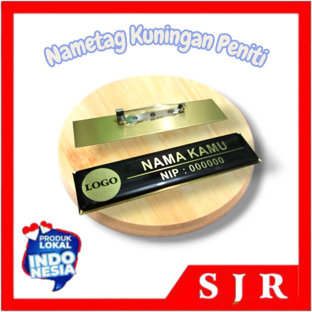 Jual Nametag / Papan Nama Dada / Name Tag / Nama Dada Kuningan Peniti ...