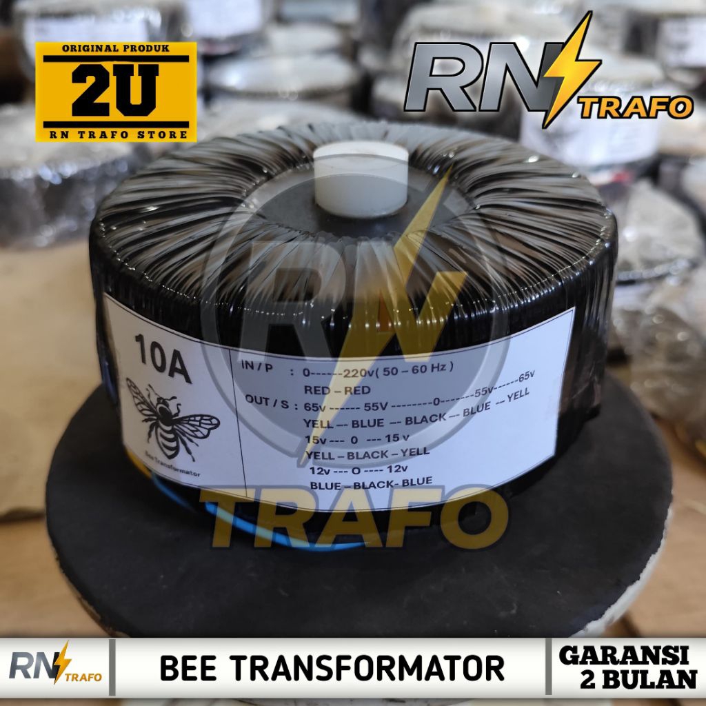 Jual TRAFO TOROID DONAT 10A CT 65V-55V (FREE BAUT) | Shopee Indonesia