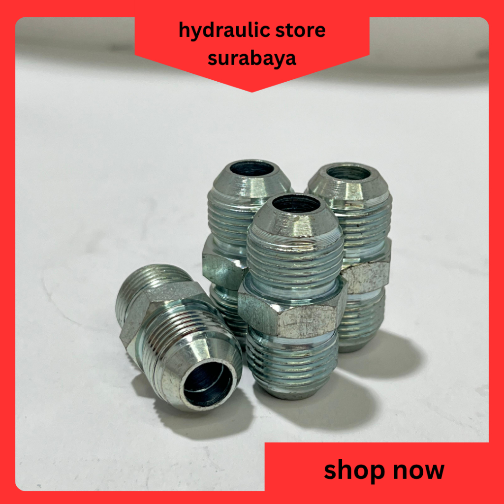 Jual Hydraulic Connector Double Neple 1/2 inch DN 08 MJ x 08 MJ (JIC x ...