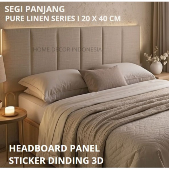 Jual HEADBOARD Pure Linen Persegi 40cm x 20cm | Headboard Wallpanel 3D ...