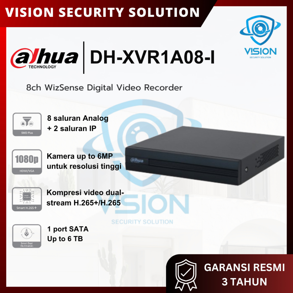 Jual Dahua DVR 4/8CH H.265+ 1 Slot HDD Cooper Series Recorder Cctv ...