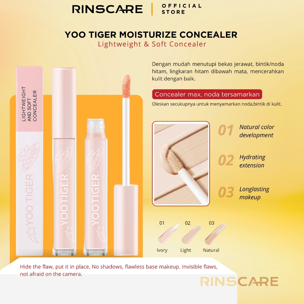 Jual [ CONCEALER ] YOO TIGER Moisturize Concealer Tahan Lama Tersedia 3 ...