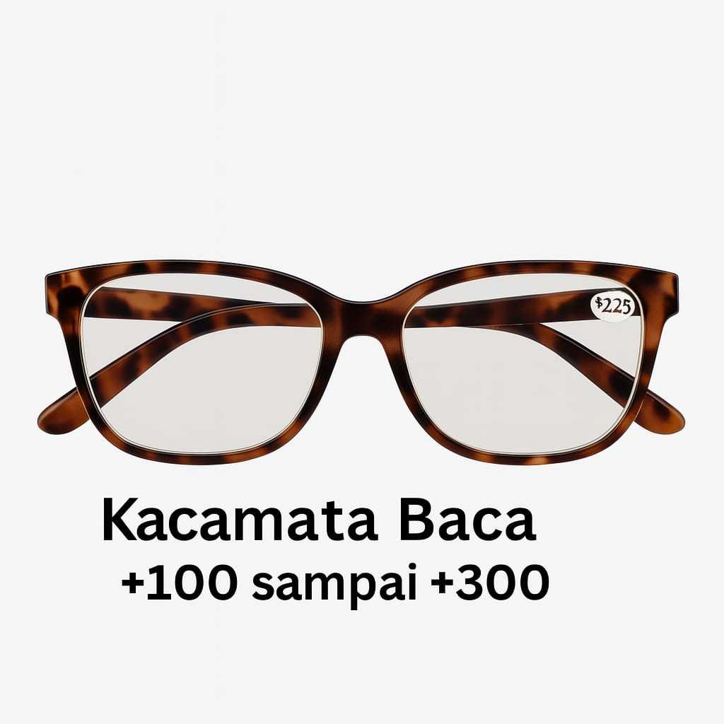 Jual Kacamata Baca Wanita +100 +150 +200 +225 +250 +300 – Frame Coklat ...
