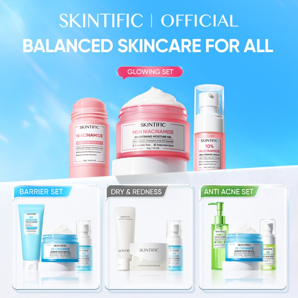 Jual SKINTIFIC - 3pcs Paket-Skincare Set | Sensitive Moisture Gel 40ml ...