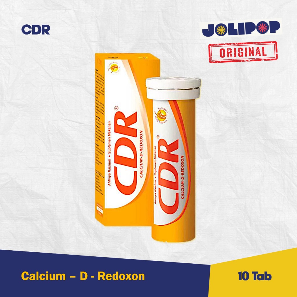 Jual CDR Tablet Effervescent Isi 10 Tablet / Suplemen Kalsium Jeruk 10 Tablet / Vitamin Tulang ...