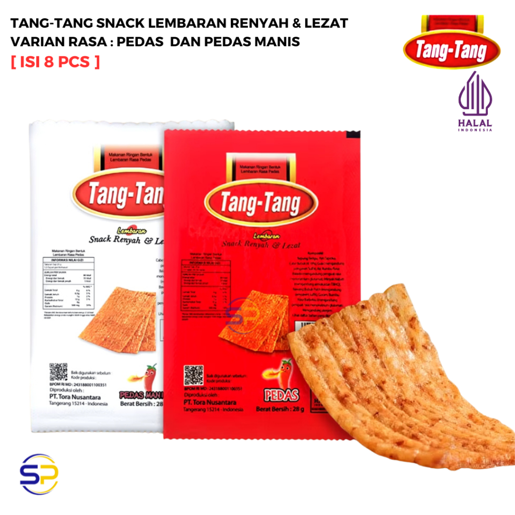 Jual [HALAL] Tang Tang Snack Lembaran Pedas Isi 8 Pcs | Shopee Indonesia