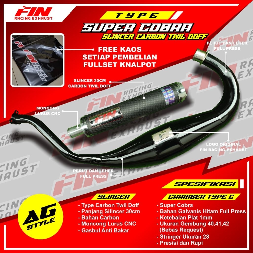 Jual Knalpot Ninja R/RR/SS/SSR 2Tak Super Cobra Chamber full Press ...