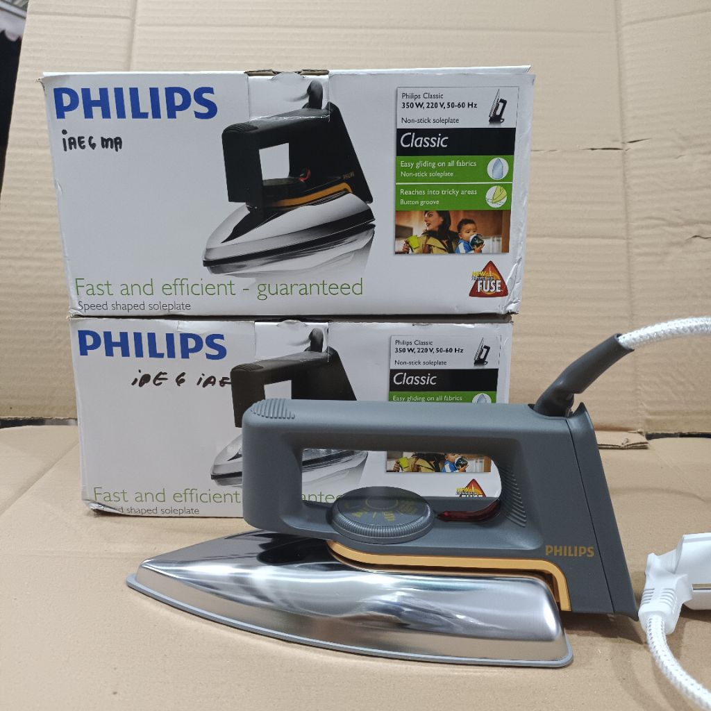 Jual Setrika Philips Anti Lengket Anti Karat Dry Iron 1172 Clasic Hitam ...