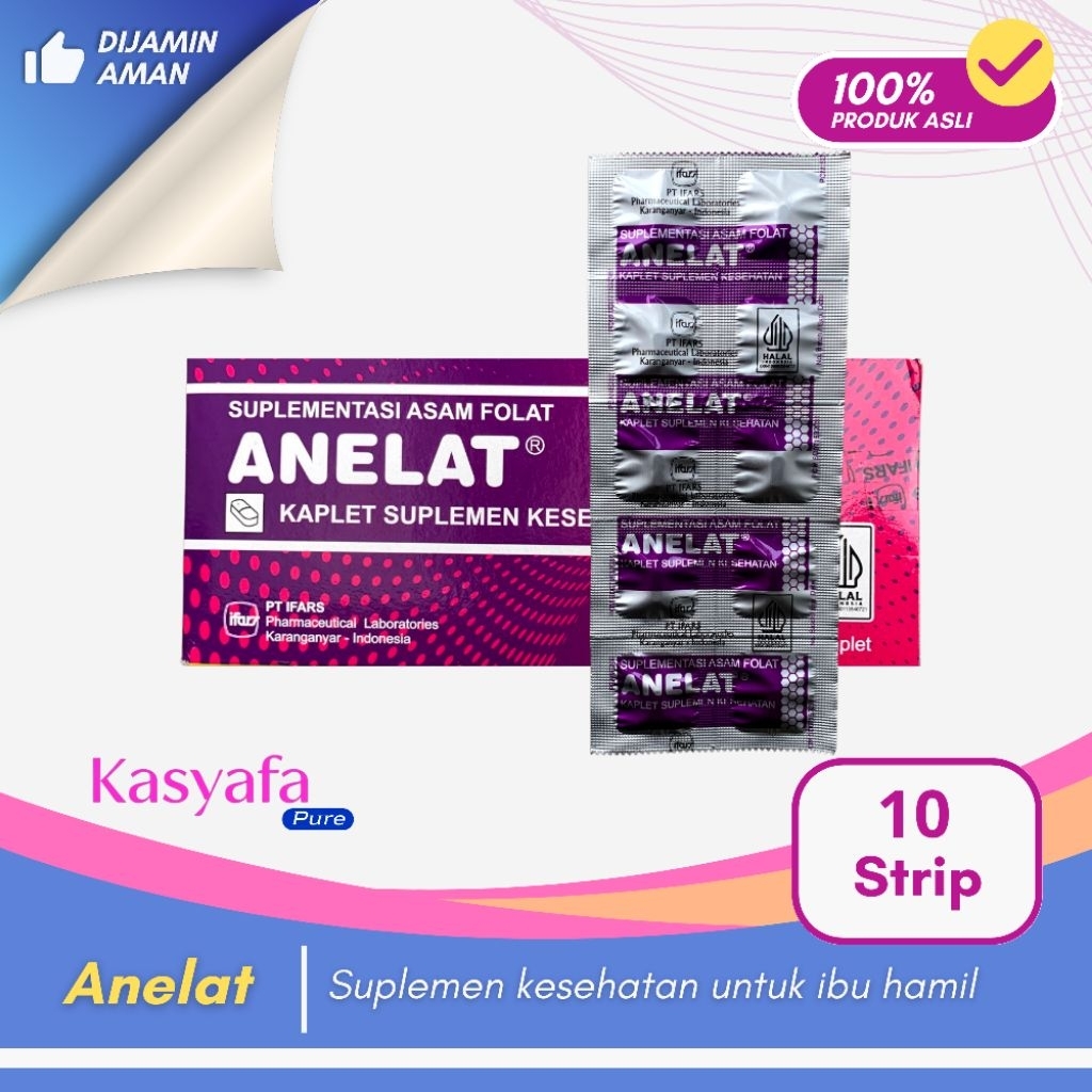 Jual ANELAT Asam Folat 1000mcg Box isi 10 Strip | Suplementasi Asam ...