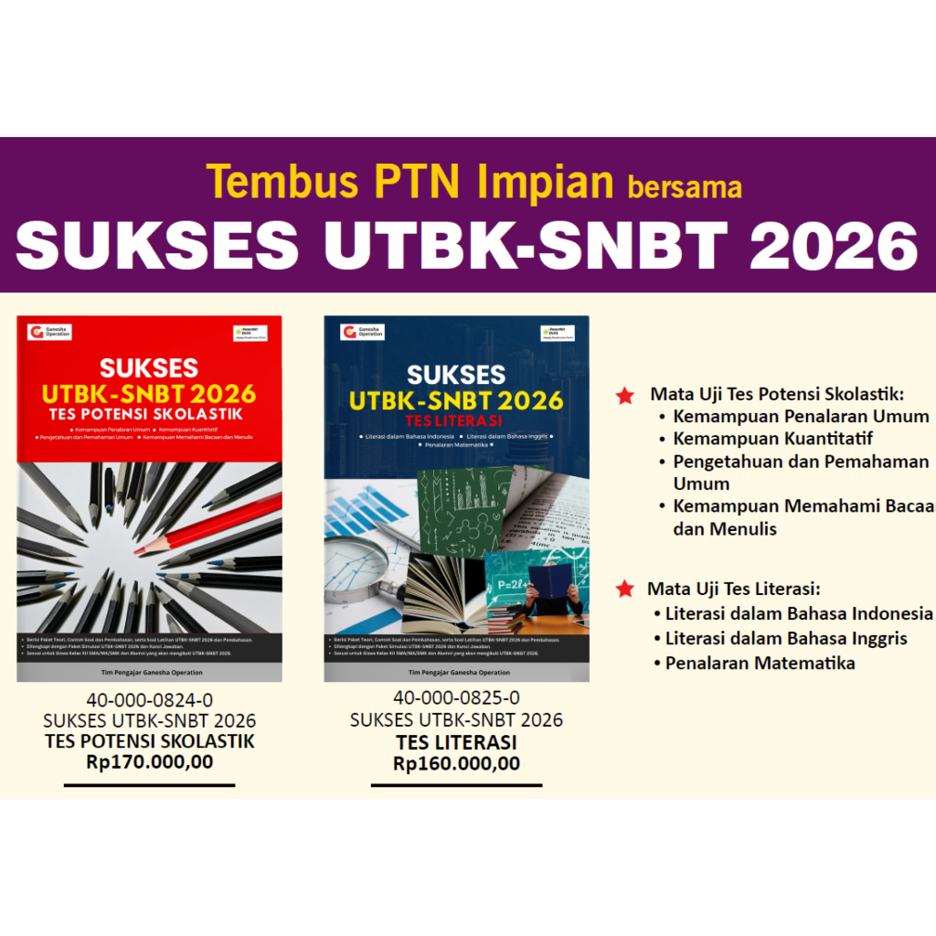 Jual TERMURAH!! Buku Sukes UTBK SNBT 2026 GANESHA OPERATION | Shopee ...