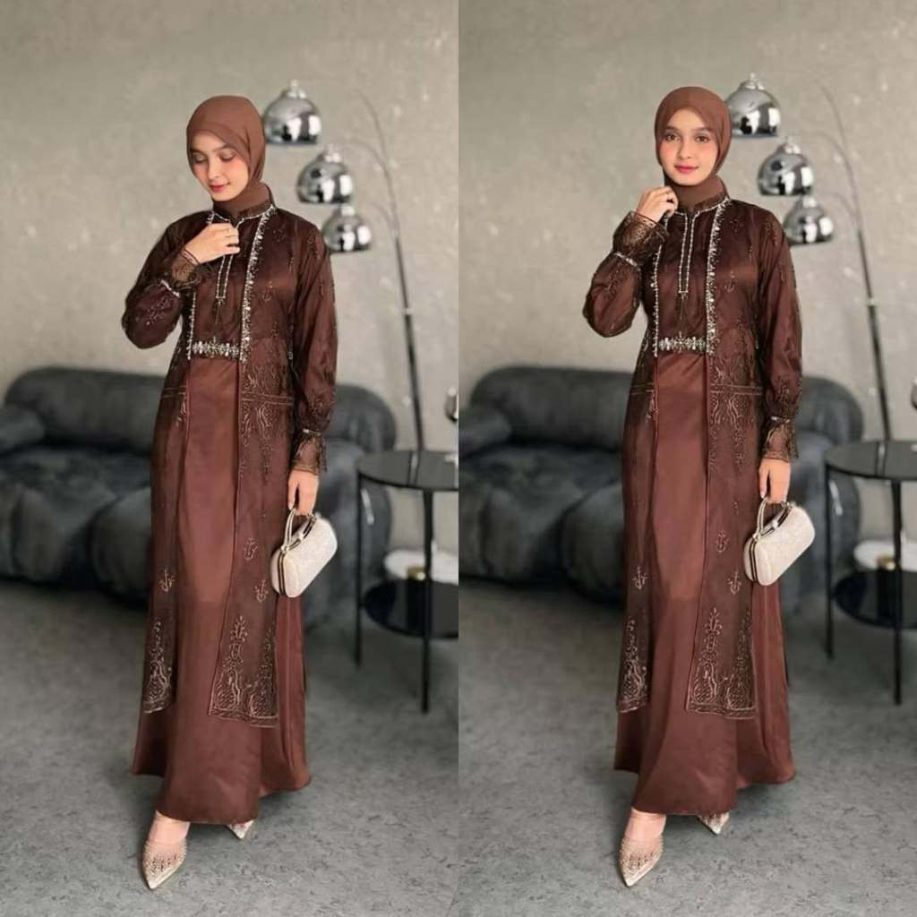 Jual AZZURA DRESS LEBARAN Fashion Muslim Wanita Kekinian Gamis Pesta ...