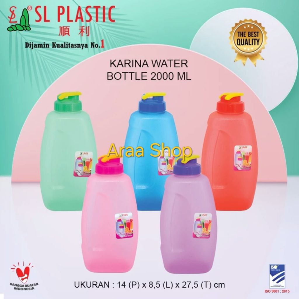 Jual SL PLASTIC Botol Air Minum 2 Liter FOOD GRADE BPA FREE / Karina ...