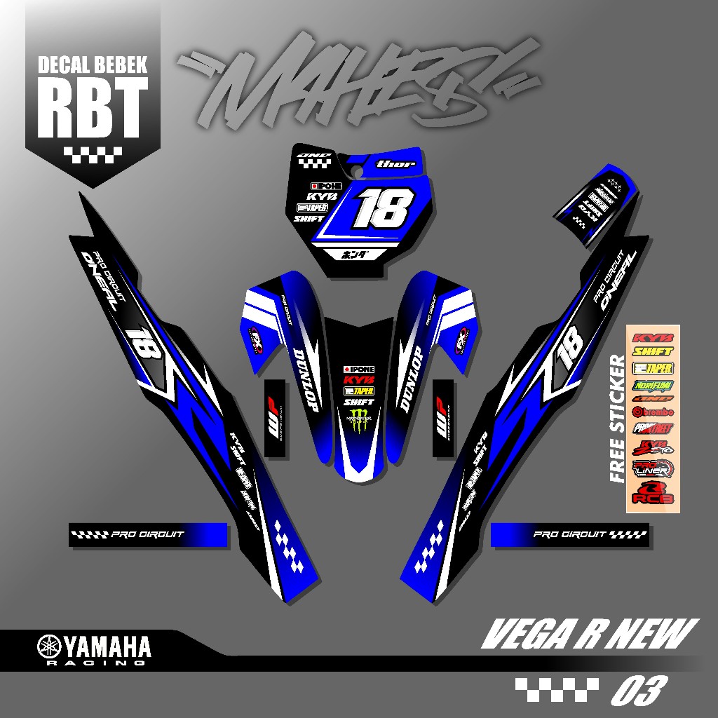 Jual Decal Stiker RBT VEGA R NEW Sticker Variasi Striping Bebek Modif ...