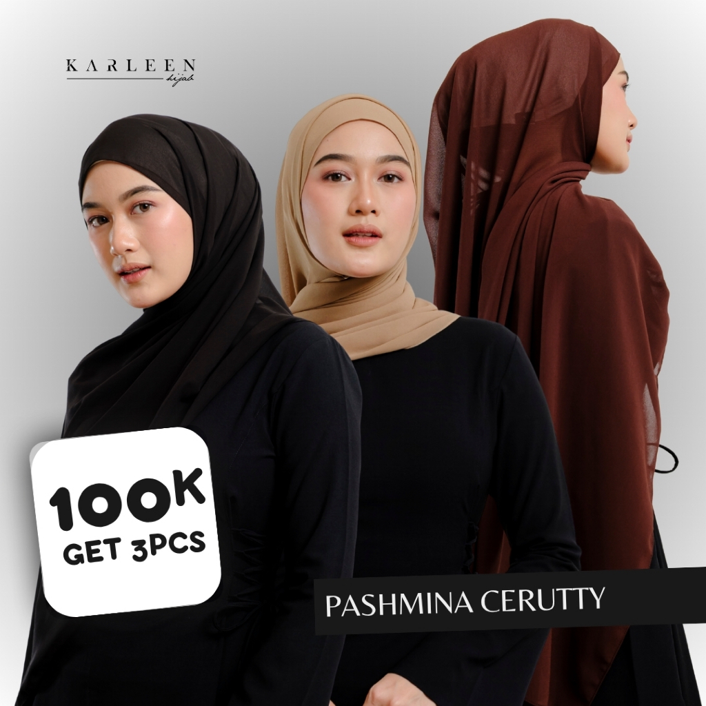 Jual Karleen Hijab - Pashmina Plan (Cerutty babydoll premium) | Shopee Indonesia