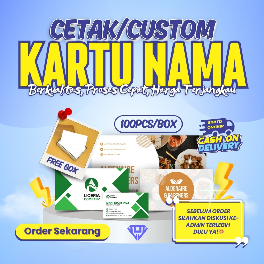 Jual (FREE DESAIN) Cetak Kartu Nama / Business Card / Personal Card ...