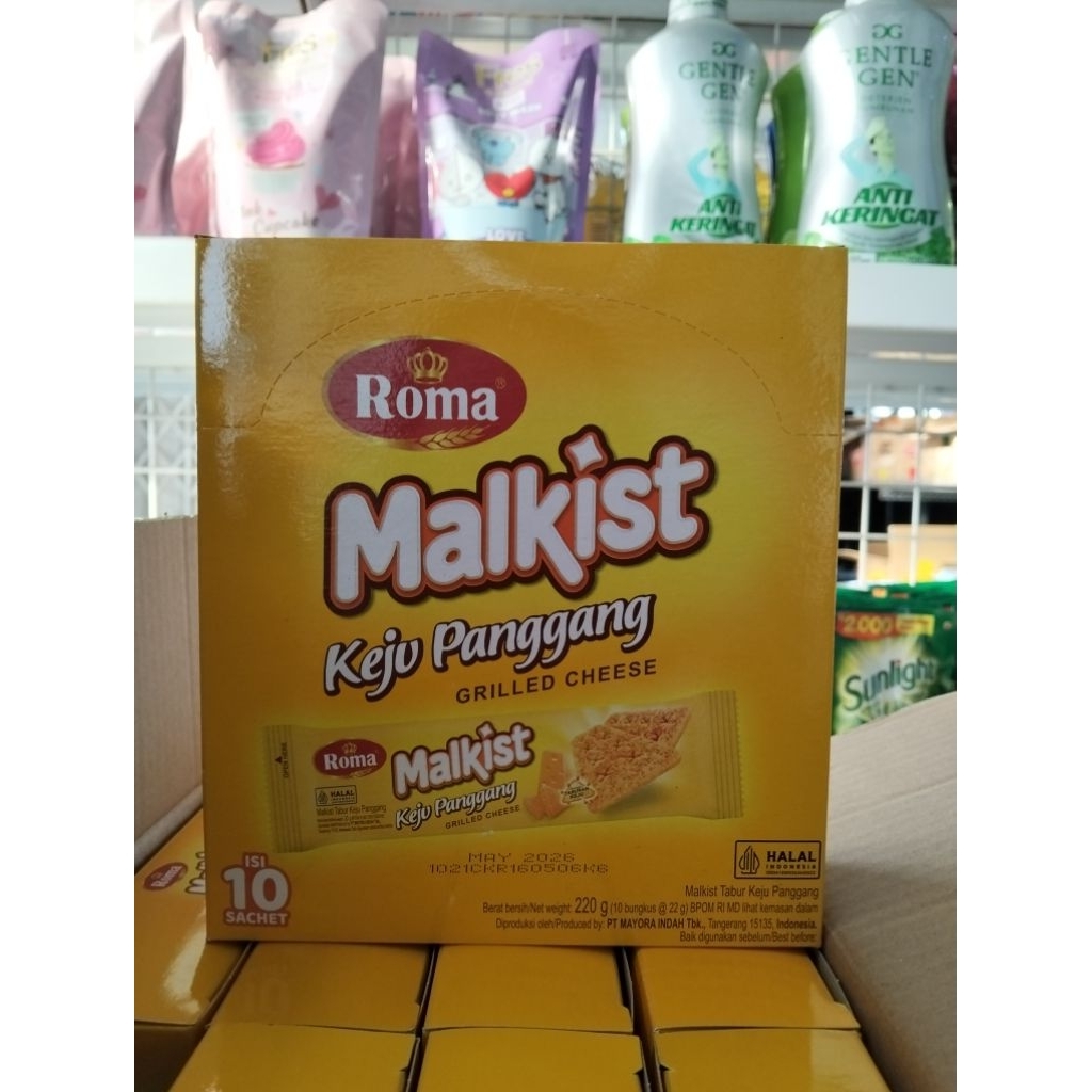 Jual Roma Malkist Keju Panggang/ Isi 10 Sachet/ 220 gr | Shopee Indonesia