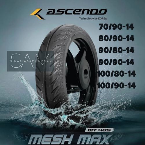 Jual Ban Motor Ascendo Tubless / Tubeless Mesh max Mt 405 Ring 14 ukuran 70/90-14, 80/90-14, 90/ ...