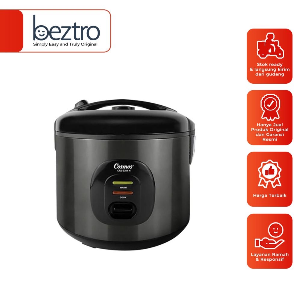 Jual Cosmos Rice Cooker CRJ-3301 NB (Black Series) Kapasitas 1.8 L ...