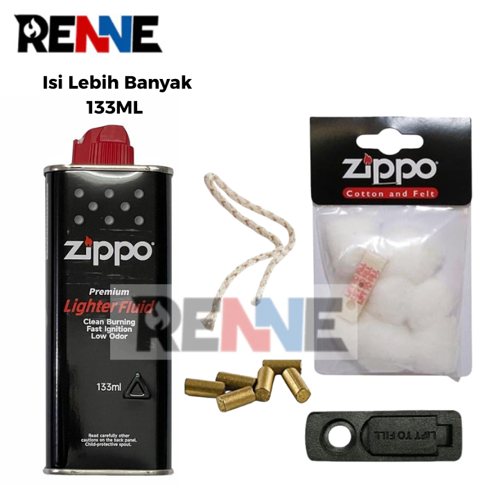Jual PAKET KOMPLIT MINYAK KOREK API ZIPPO ORIGINAL125ML + KAPAS ZIPPO ...