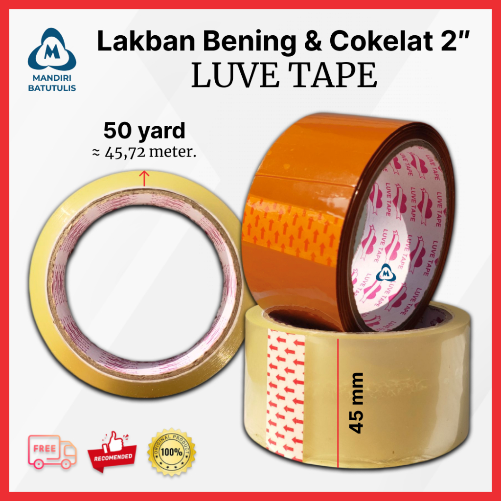 Jual Lakban Bening Coklat 2" Lucky Tape / Lakban Bening / Lakban Coklat ...