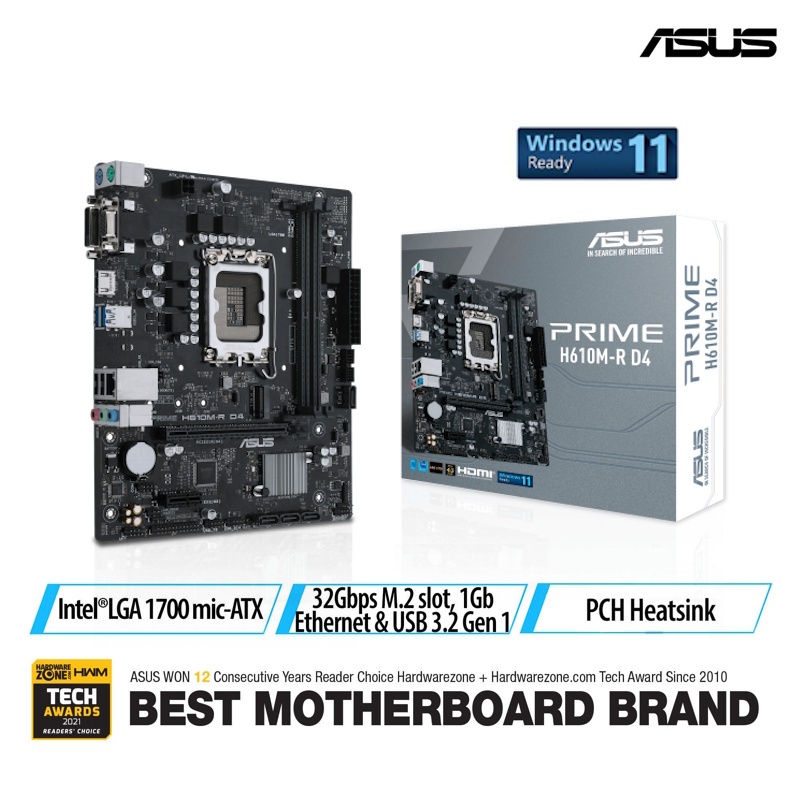 Jual ASUS PRIME H610M-R D4 Motherboard Intel H610 LGA 1700 micro-ATX DDR4, PCIe 4.0, slot M.2 ...