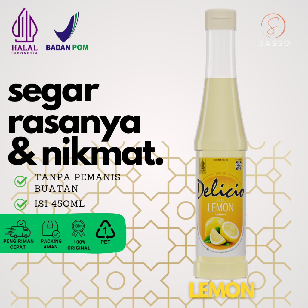 Jual Sirup Delicio Rasa Lemon isi 450 ml botol plastik PET, Cocok Es ...