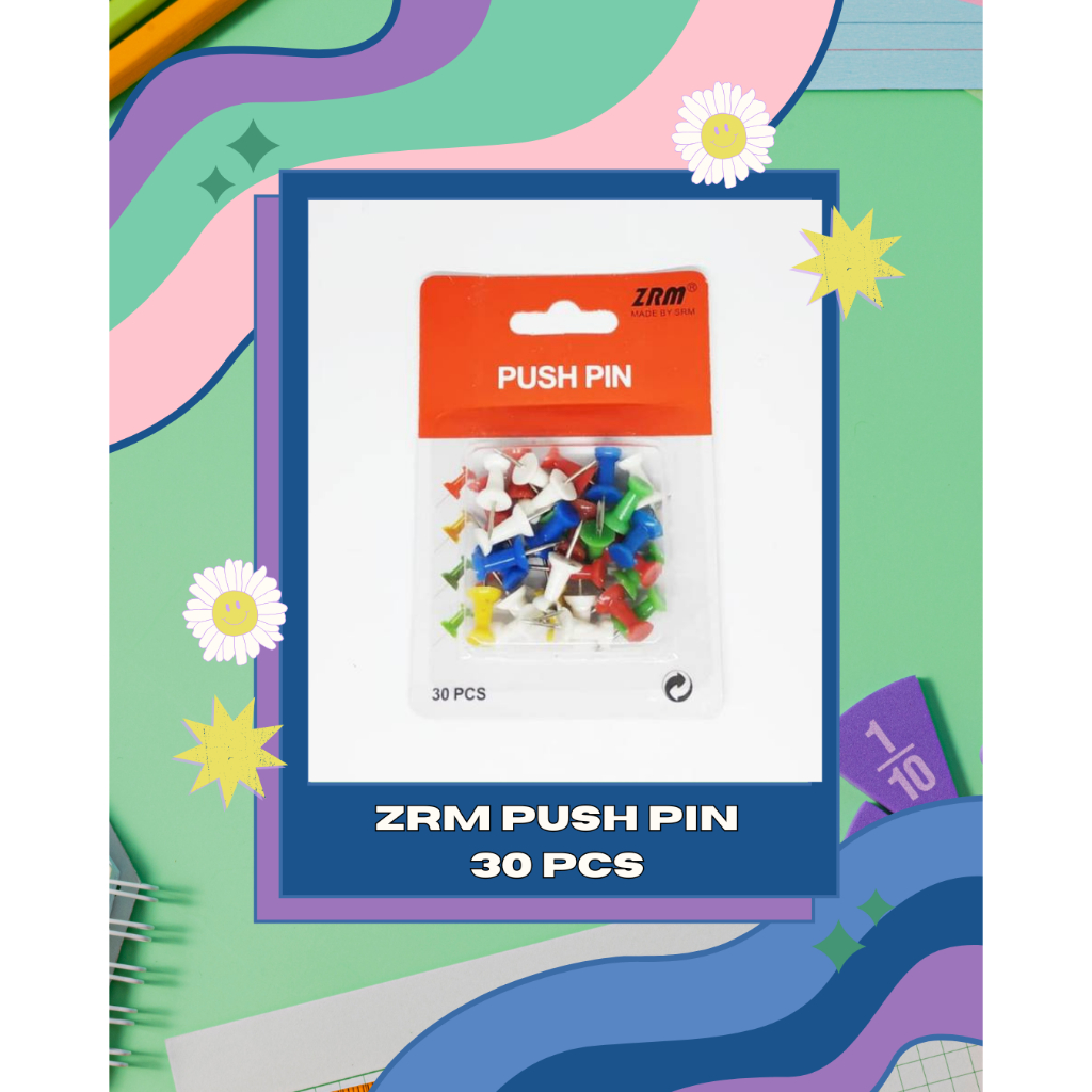 Jual ZRM PUSH PIN WARNA 30 PCS | Shopee Indonesia
