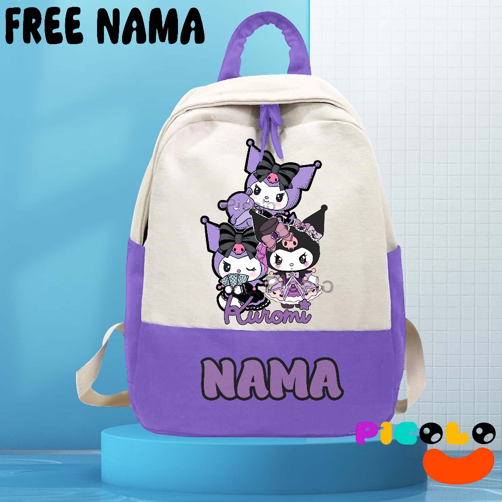 Jual (FREE NAMA) TAS RANSEL BACKPACK ANAK SEKOLAH TK-SD MOTIF KARAKTER KUROMI BY SANRIO | Shopee ...