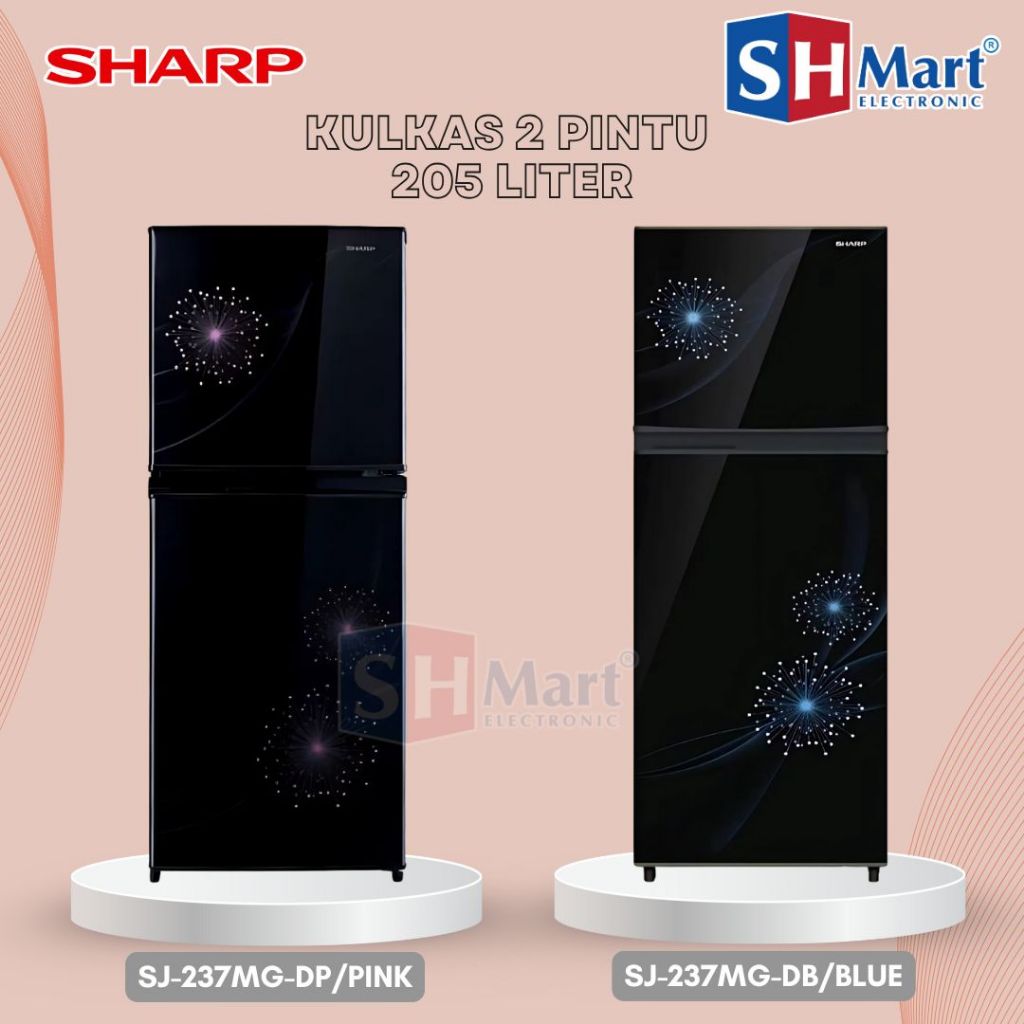 Jual KULKAS SHARP 2 PINTU SJ-237MG / SJ237MG NO FROST GLOSSY DOOR SHARP ...