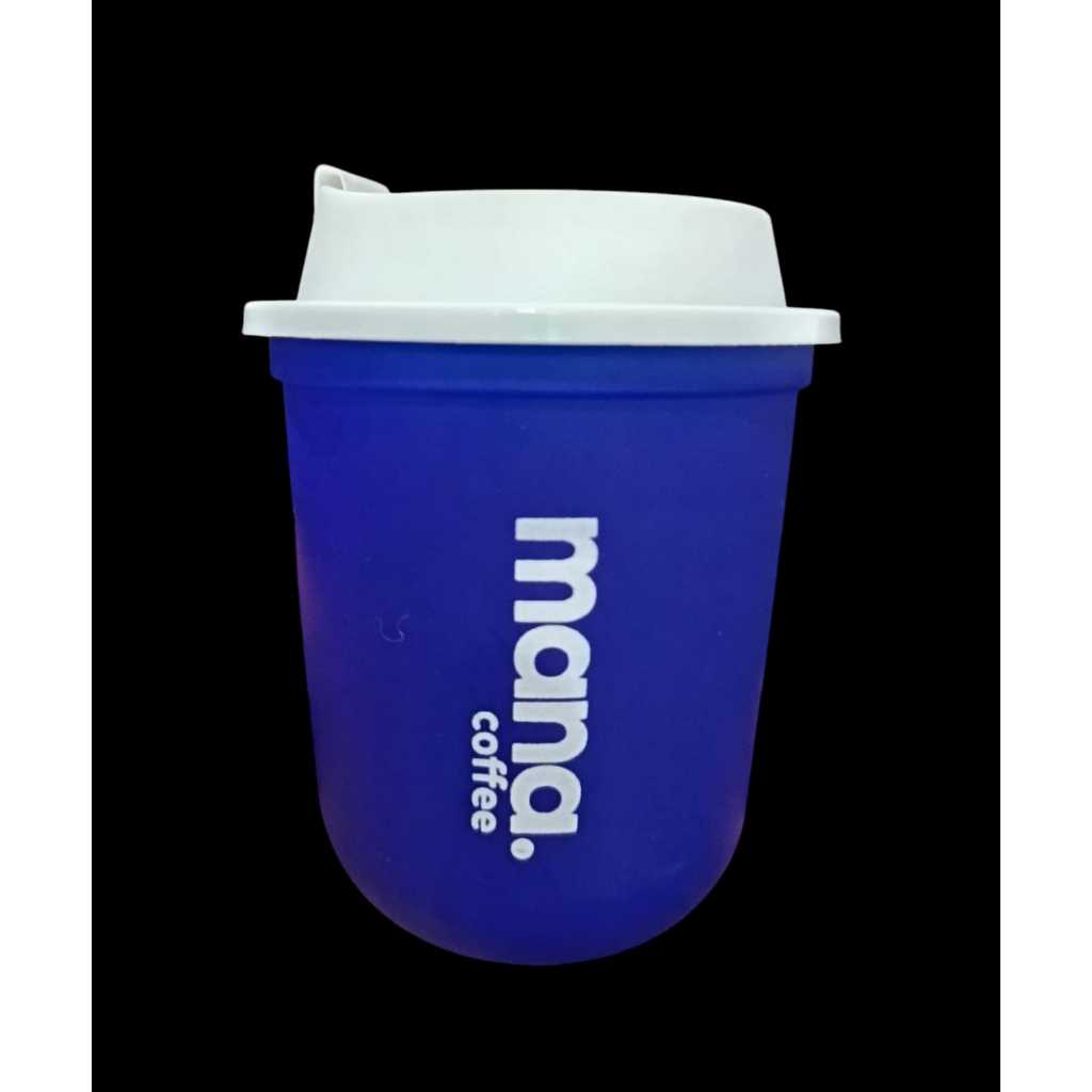 Jual CUP INJECTION 12OZ 380ML OVAL FROSTED BIRU DAN LID FLIP TOP BIRU ...