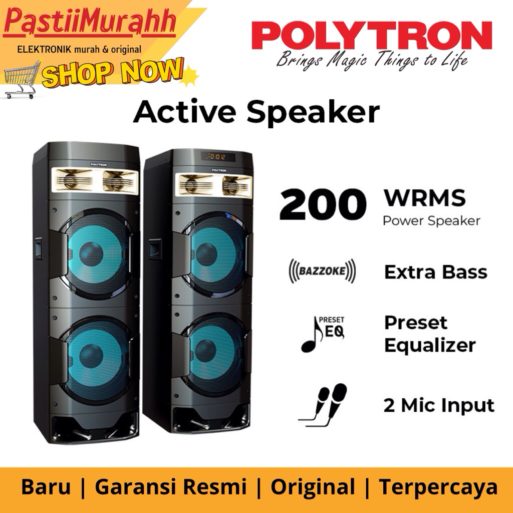 Jual SPEAKER AKTIF POLYTRON PAS 10DF28 (10 inch) / PAS 8CF28 (8 inch ...