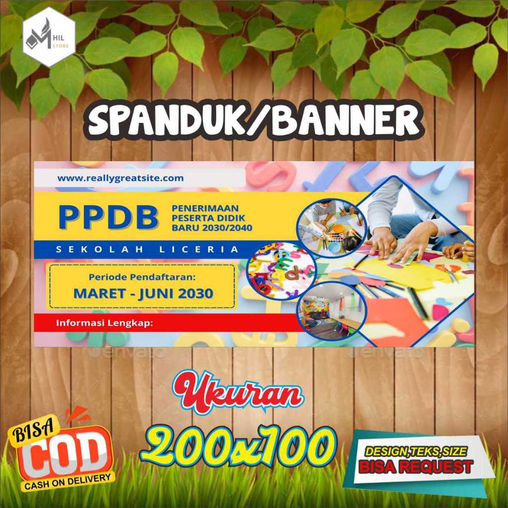 Jual Spanduk Banner Ukuran 200x100cm PPDB Free Custom Design Dan Ukuran ...